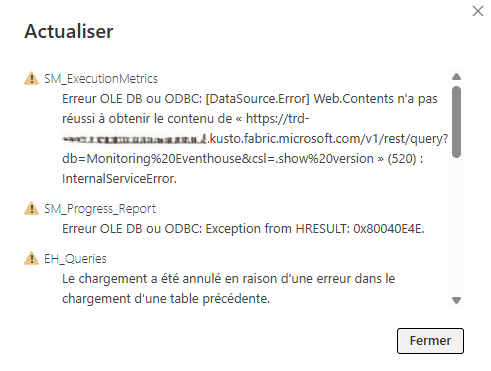 Solved: Workspace Monitoring - Many errors (Instability du... - Microsoft Fabric Community