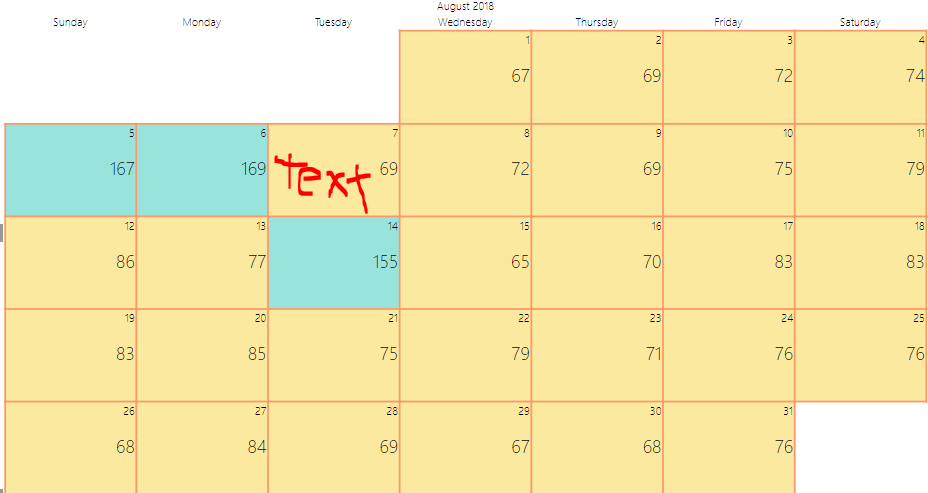 Put text onto calendar visual - Microsoft Fabric Community