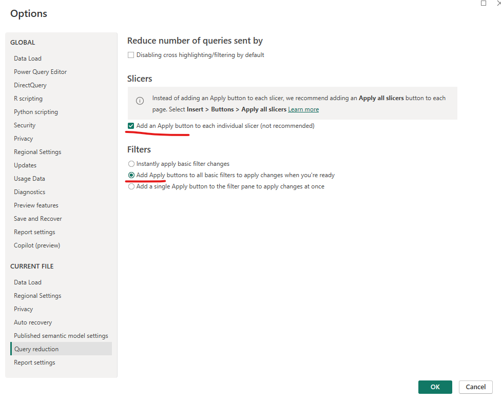 Query Reduction Apply Button cannot be removed - B... - Microsoft ...