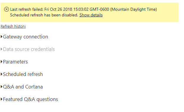 Solved: dataset refresh failed - Microsoft Fabric Community