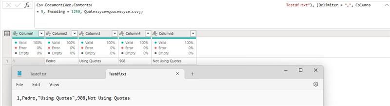 Power Query Ignoring Quotation Characters ("") in ... - Microsoft ...