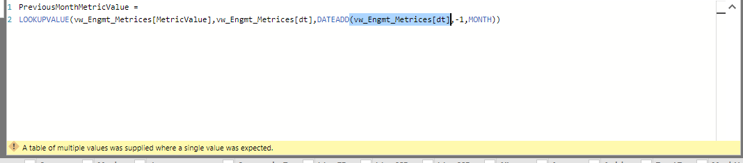 Solved: LOOKUPVALUE - "A table of multiple values was supp ...