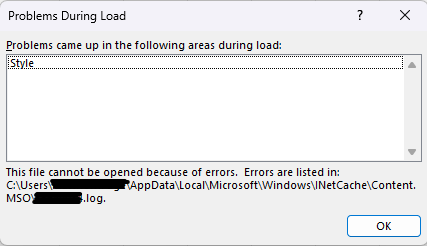 Solved: "This file cannot be opened because of errors." Pa ...