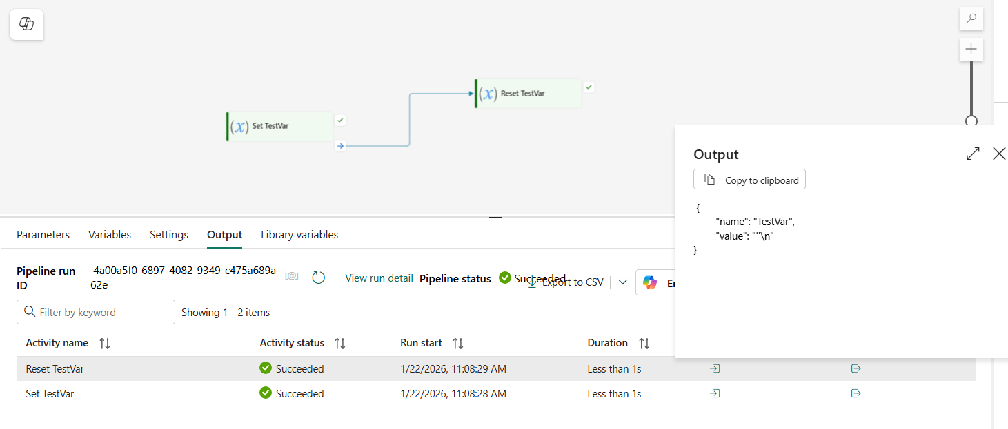 Solved: Re: Resetting a string pipeline variable - Microsoft Fabric ...