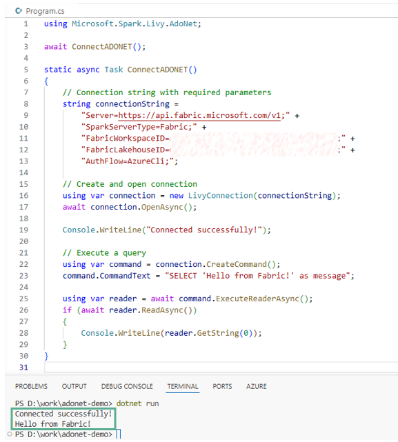 Microsoft ADO.NET Driver for Microsoft Fabric Data... - Microsoft ...