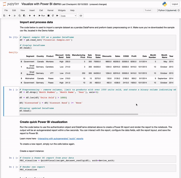 Create Power BI reports in Jupyter Notebooks - Microsoft Fabric Community