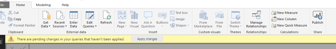 Solved: Please apply or discard the pending query changes ...