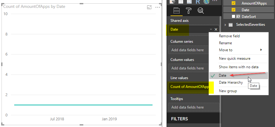 PowerBi Desktop: Unable to see line in the Line an... - Microsoft ...