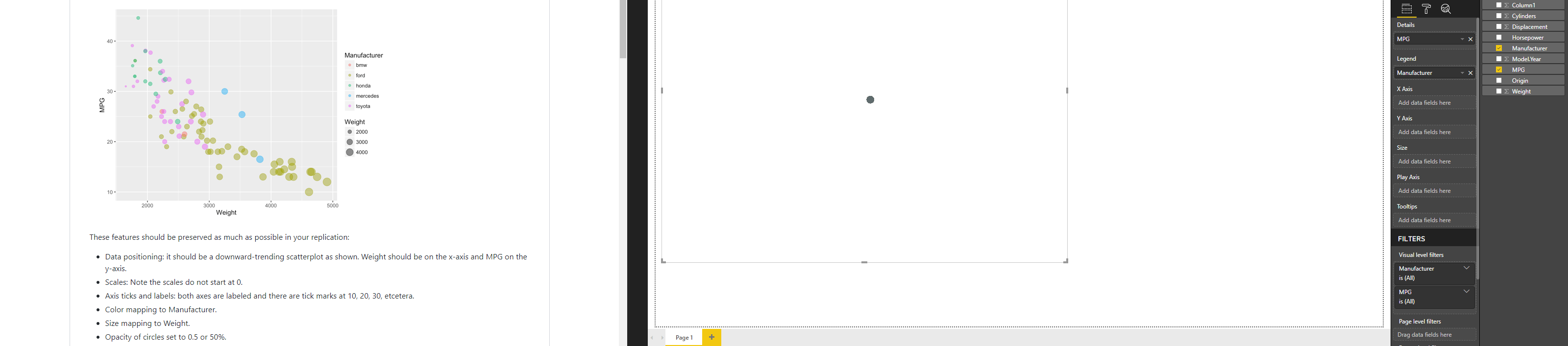 Solved: Why can't I set MPG as y axis in scatter chart ? - Microsoft ...