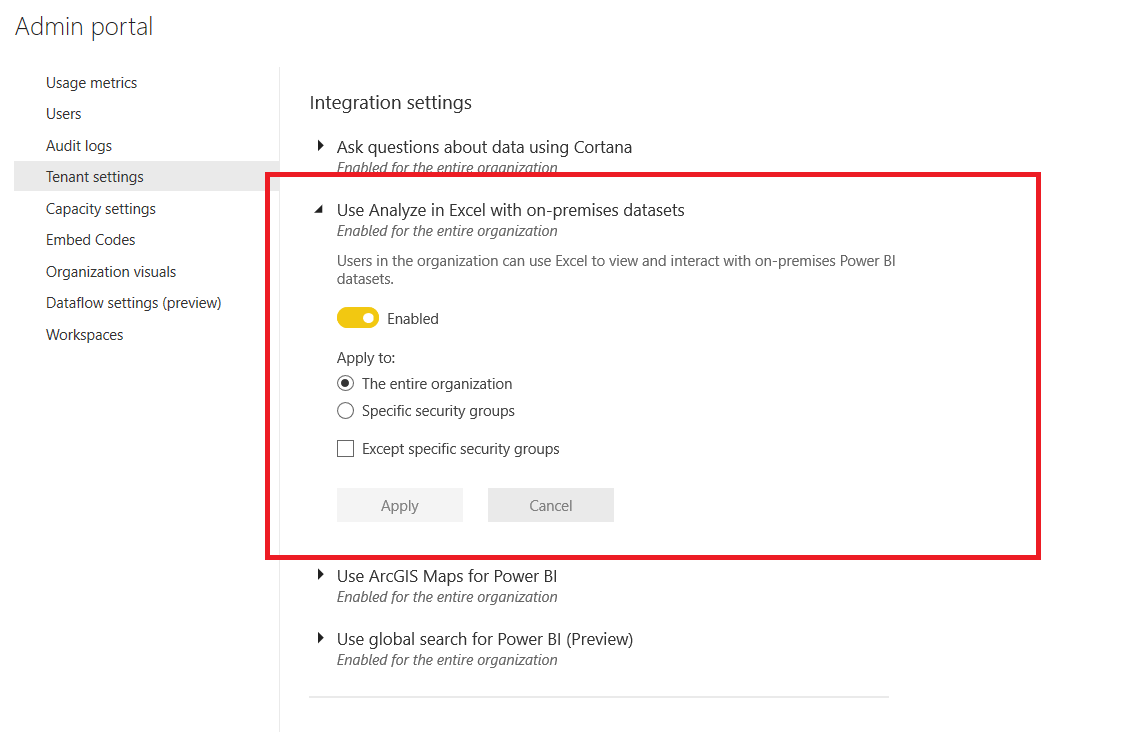 Solved: Cant turn off Analyze in Excel - Microsoft Fabric Community