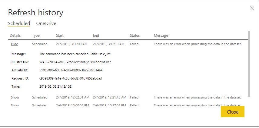Schedule Refresh Error Microsoft Fabric Community