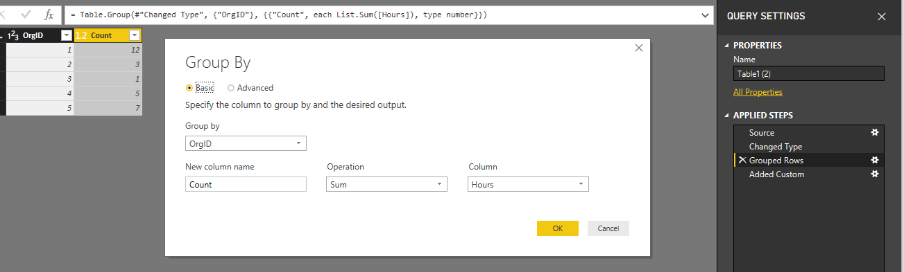 Solved: DAX to Group Hours after Aggregation has occured - Microsoft ...