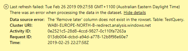 Error When Refreshing Dataset Based On A Dataflow Microsoft 7291