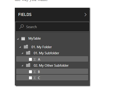 Solved: Create a folder structure for tables in Power BI D ...