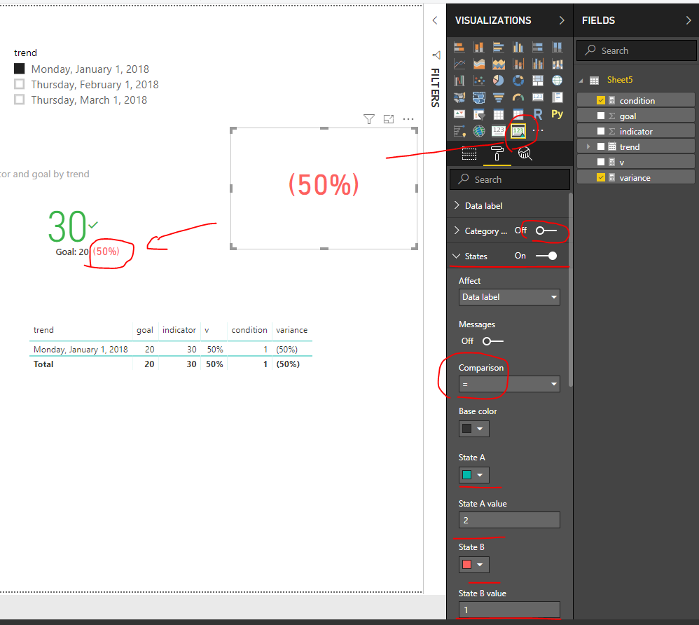 variance with negative and postive KPI - Microsoft Fabric Community