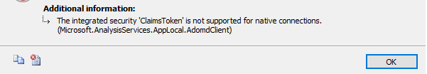 Solved: ClaimsToken error while connecting to XMLA endpoin... - Microsoft Fabric Community