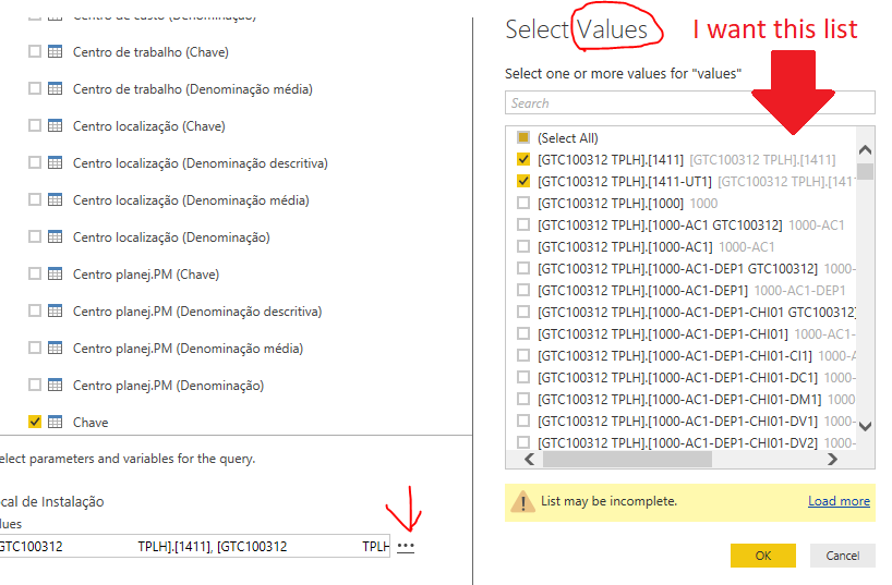 SAP BW Cube.Parameters. How to extract the list of... - Microsoft ...