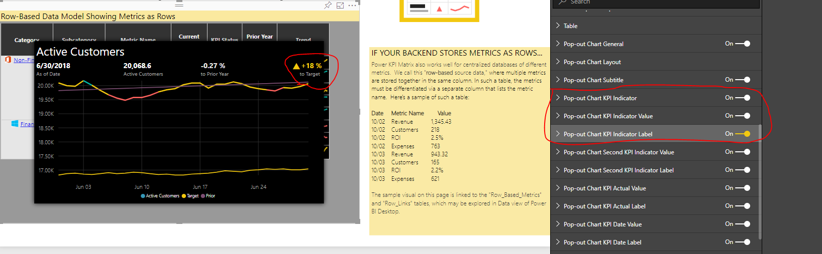 Power KPI Matrix Pop-out chart hide comparison val... - Microsoft ...