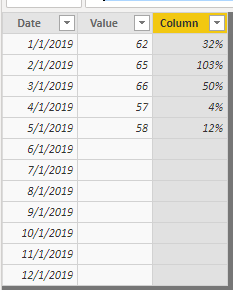 Solved: Re: Calculate percentage evolution between two tab ...
