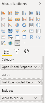 Word cloud visual how to use the Exclude feature? - Microsoft Fabric ...