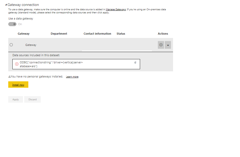 Unable to connect and refresh vertica odbc connect... - Microsoft ...