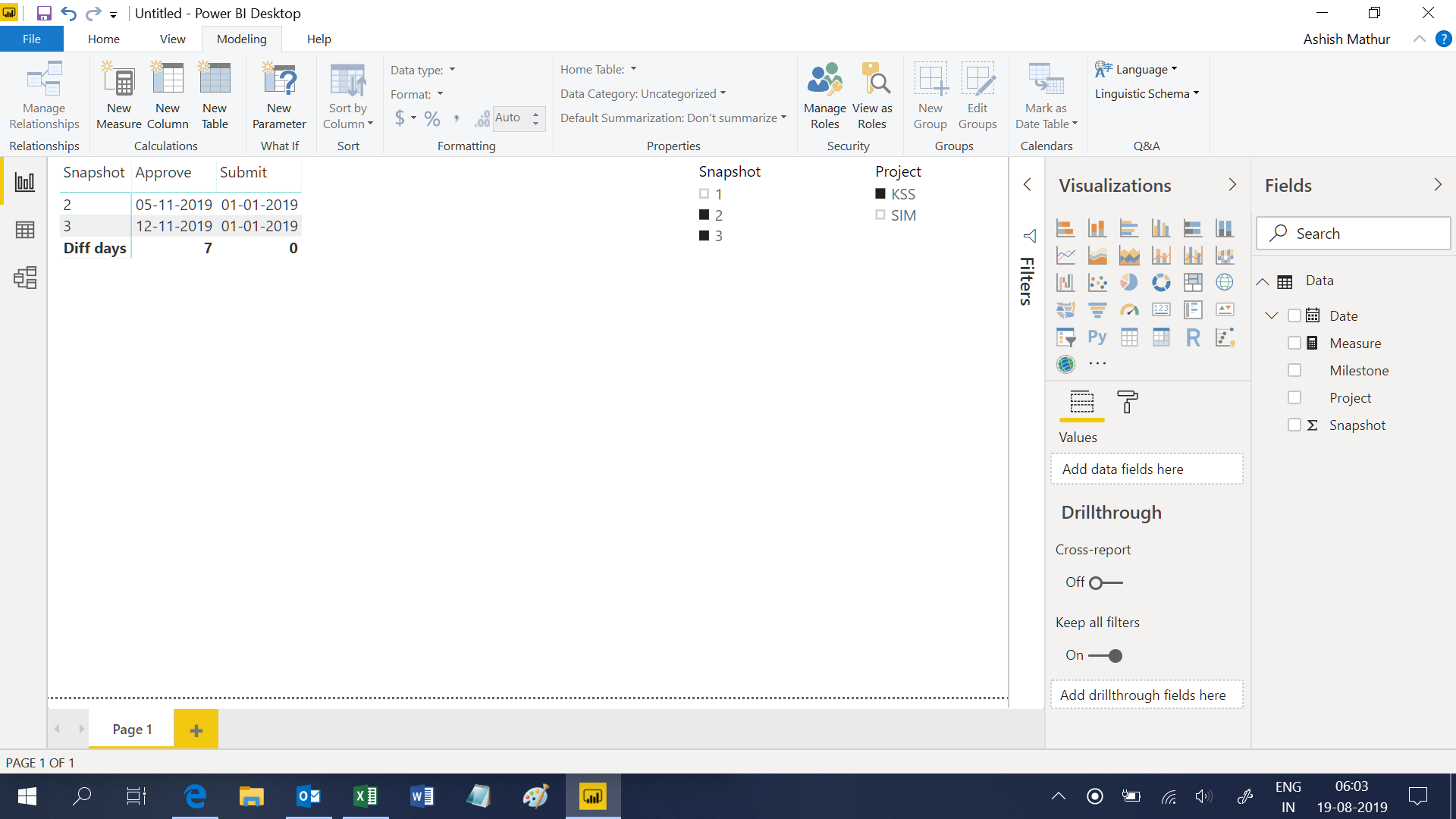 Solved: Compare milestone dates of snapshot data in same t ...