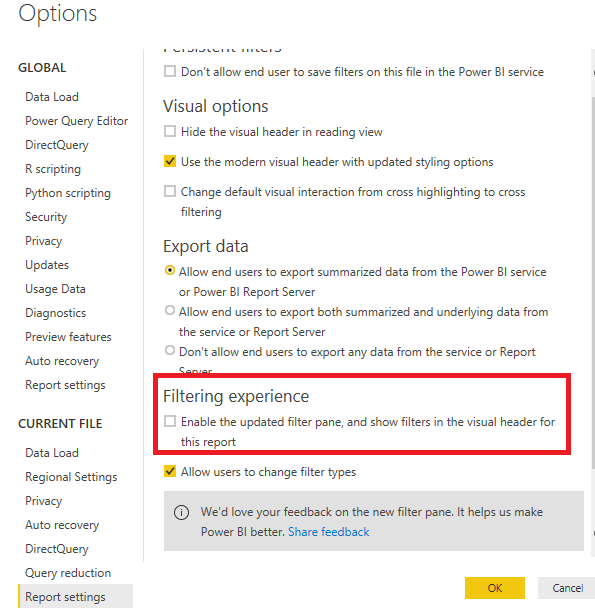 "New Filter Pane" Pop-up - Microsoft Fabric Community