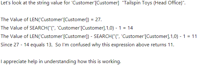 Solved: I am not Understanding How the LEN and Search func ...