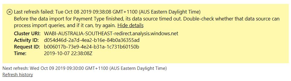 Scheduled Refresh on Dataset Failed - Microsoft Fabric Community