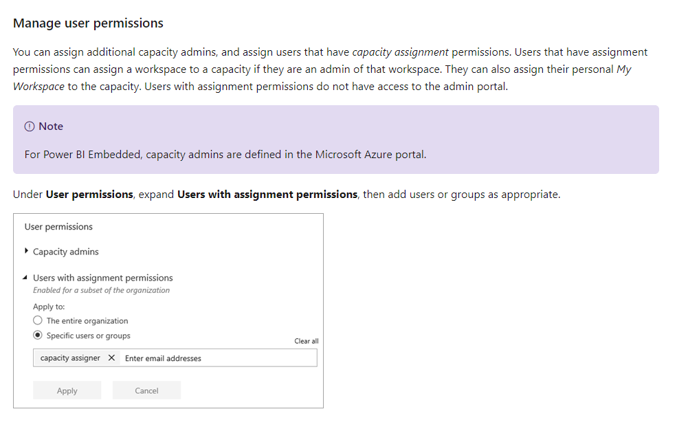 Power BI Premium Capacity - Remove a user set to '... - Microsoft ...