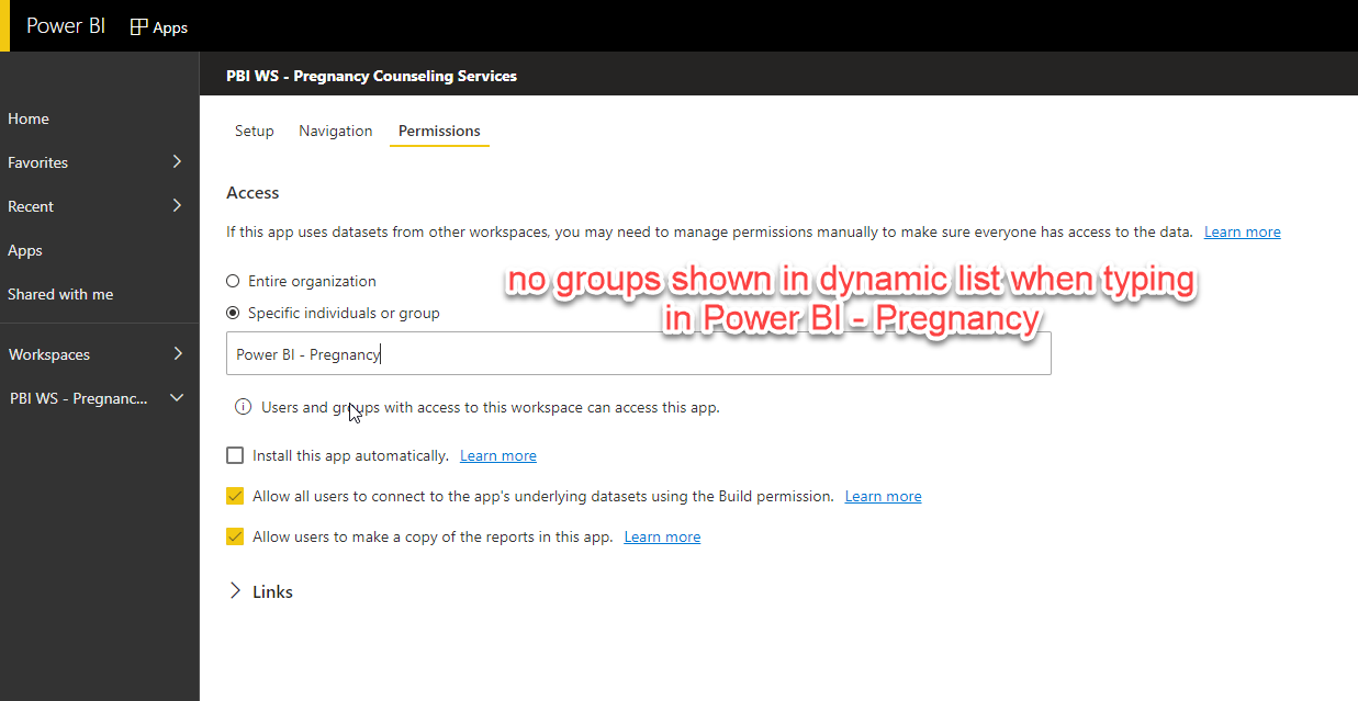 Solved: Power BI App Permissions for groups - Dynamic list ...