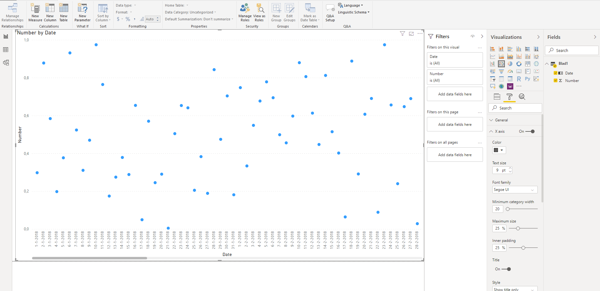 The X-axis options do not show the Type option for... - Microsoft ...