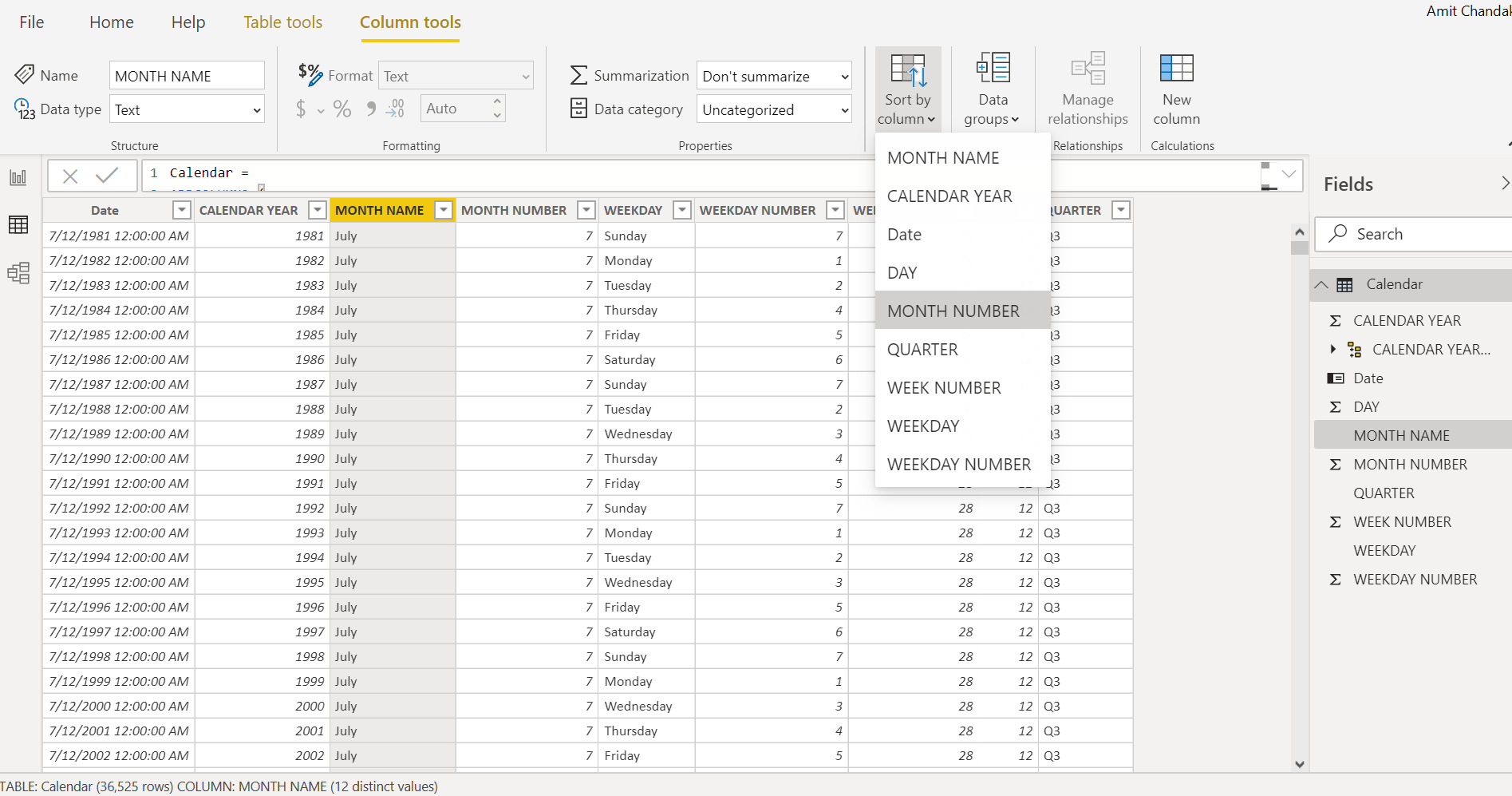 Solved: Sort Months by dates in date table - Microsoft Fabric Community