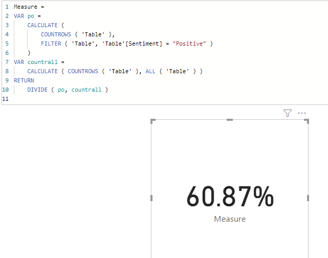 Solved: sentiment count over total surveys - Microsoft Fabric Community