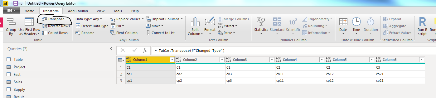 Solved: Transpose Table in DirectQuery - Microsoft Fabric Community