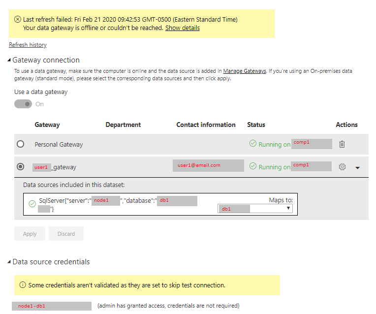 Solved: Unable to change gateway for dataset - Microsoft Fabric Community