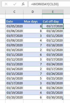 How to calculate final cutoff date (excluding week... - Microsoft ...
