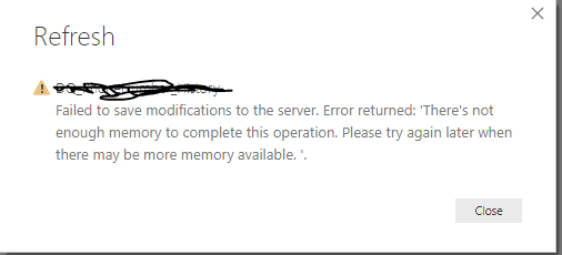 Refreshing error stating that memory is not Enough - Microsoft Fabric ...