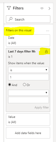 Solved: Create a last 7 days date filter button which upda ...