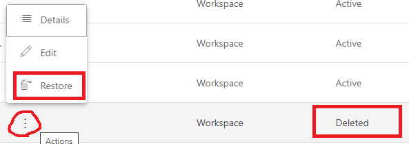 Solved: Restore deleted items in Power BI - Microsoft Fabric Community