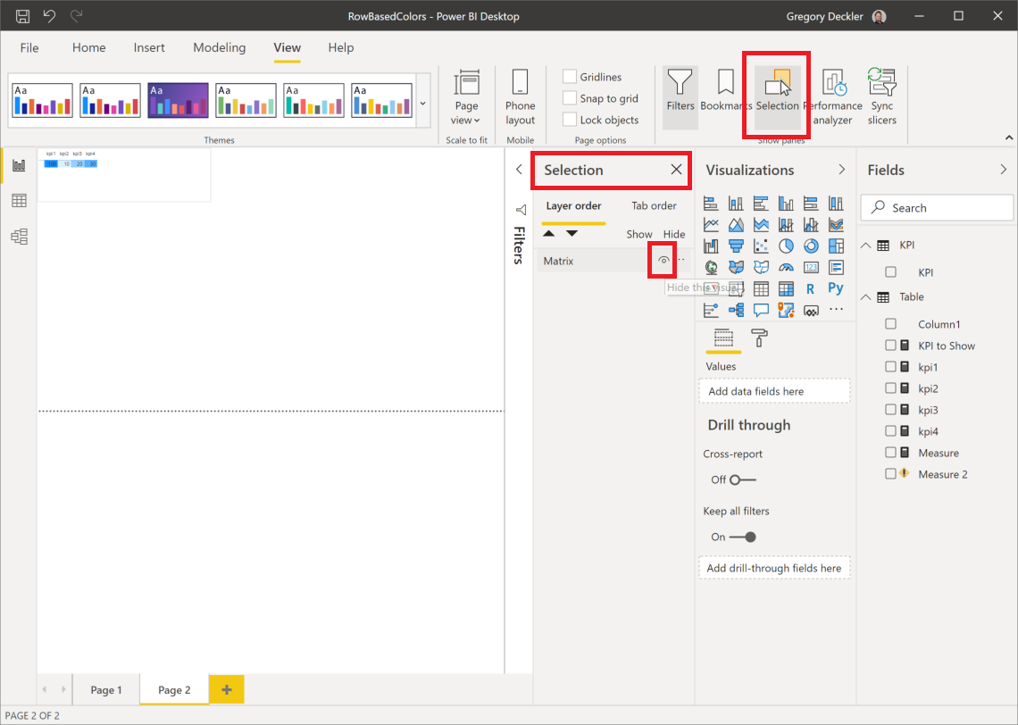 Using a Bookmark to show the visual as a Tabular - Microsoft Fabric ...