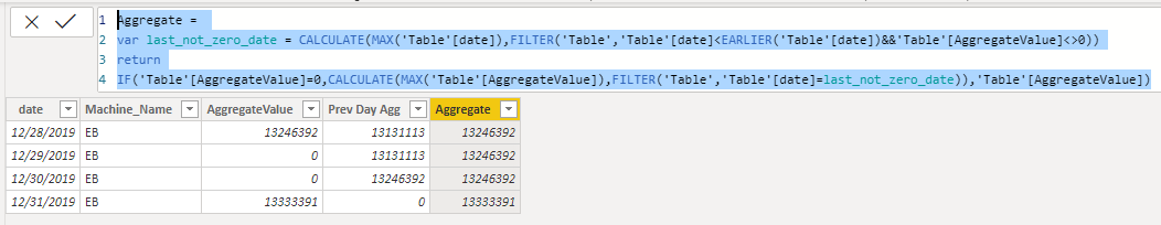 Solved: Replacing Zero with Value from Just above Row - Microsoft Fabric Community