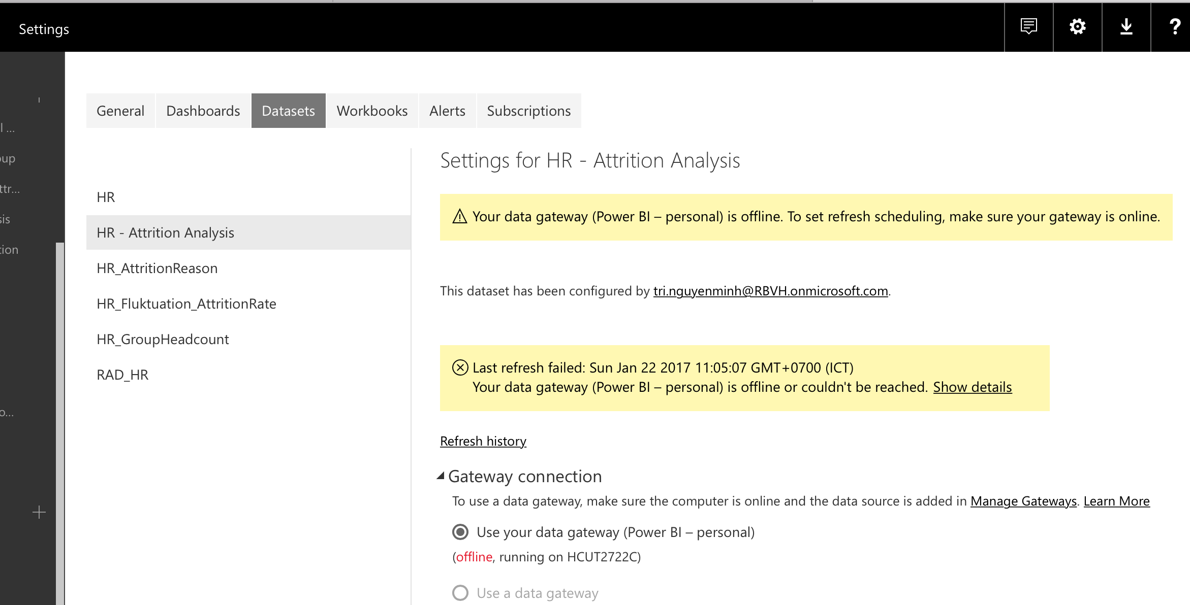 Gateway refresh active directory and SQL - Microsoft Fabric Community