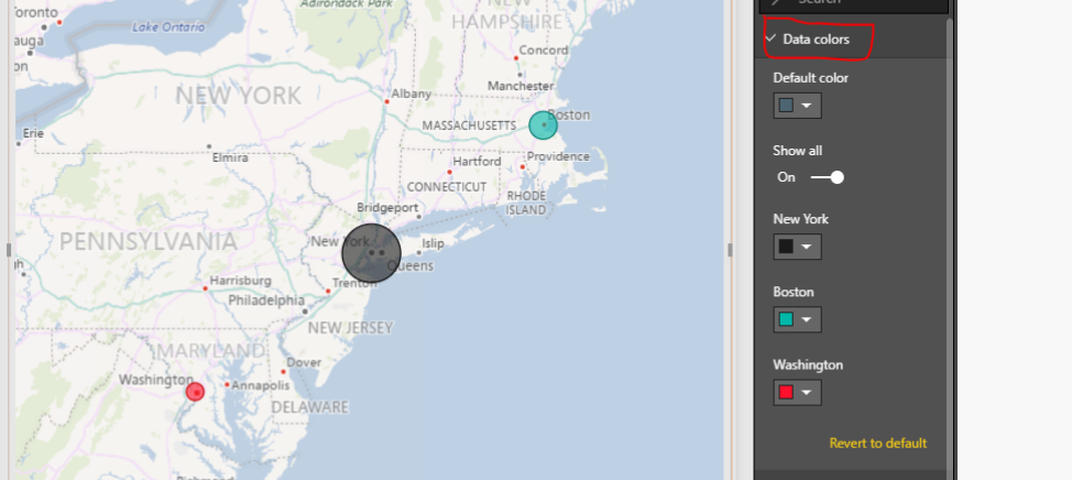 Solved: How can I change the data color of a map visual? - Microsoft ...