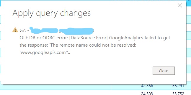 Getting Error while refreshing Google Analytics Da... - Microsoft Fabric Community