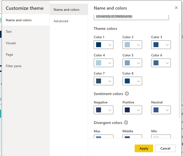 Solved: Theme colours not appearing as per the theme in Po ...