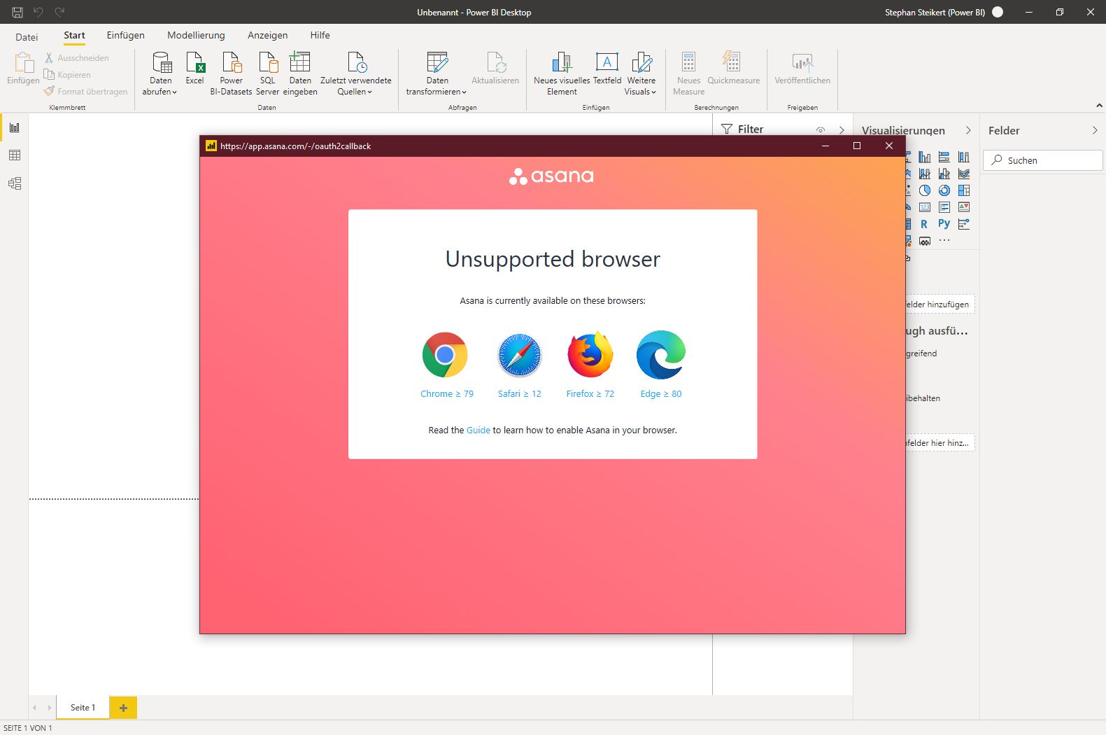 Asana Connector - Issue with the authentication - Microsoft Fabric ...
