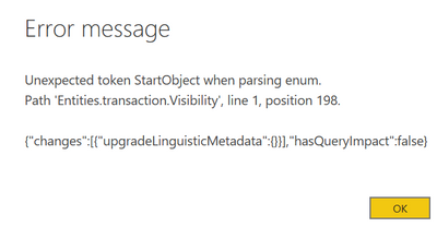 Solved: mensaje de error Token inesperado StartObject al a ...