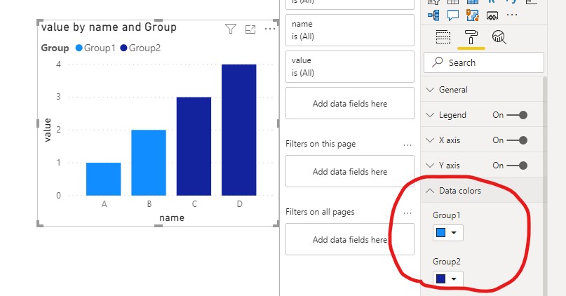 Solved: Coloring scheme bars from stacked column graph not... - Microsoft Fabric Community