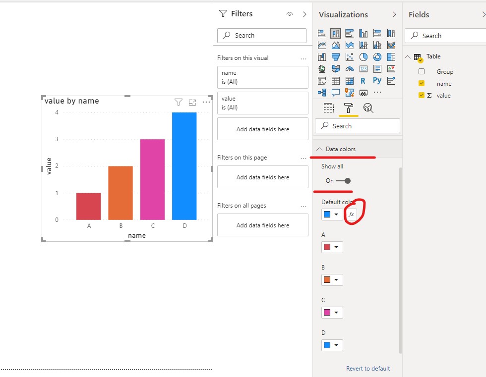 Solved: Coloring scheme bars from stacked column graph not... - Microsoft Fabric Community